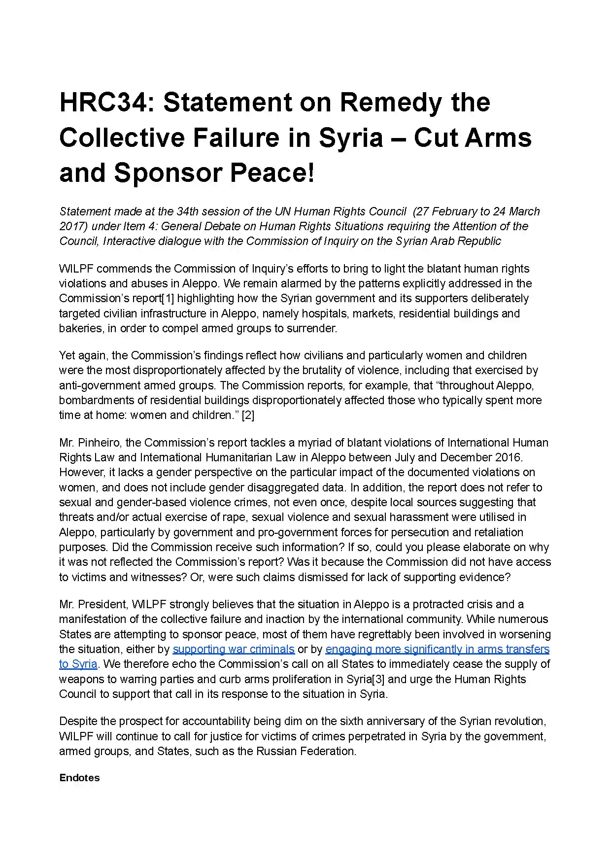 HRC34: Statement on Remedy the Collective Failure in Syria – Cut Arms ...