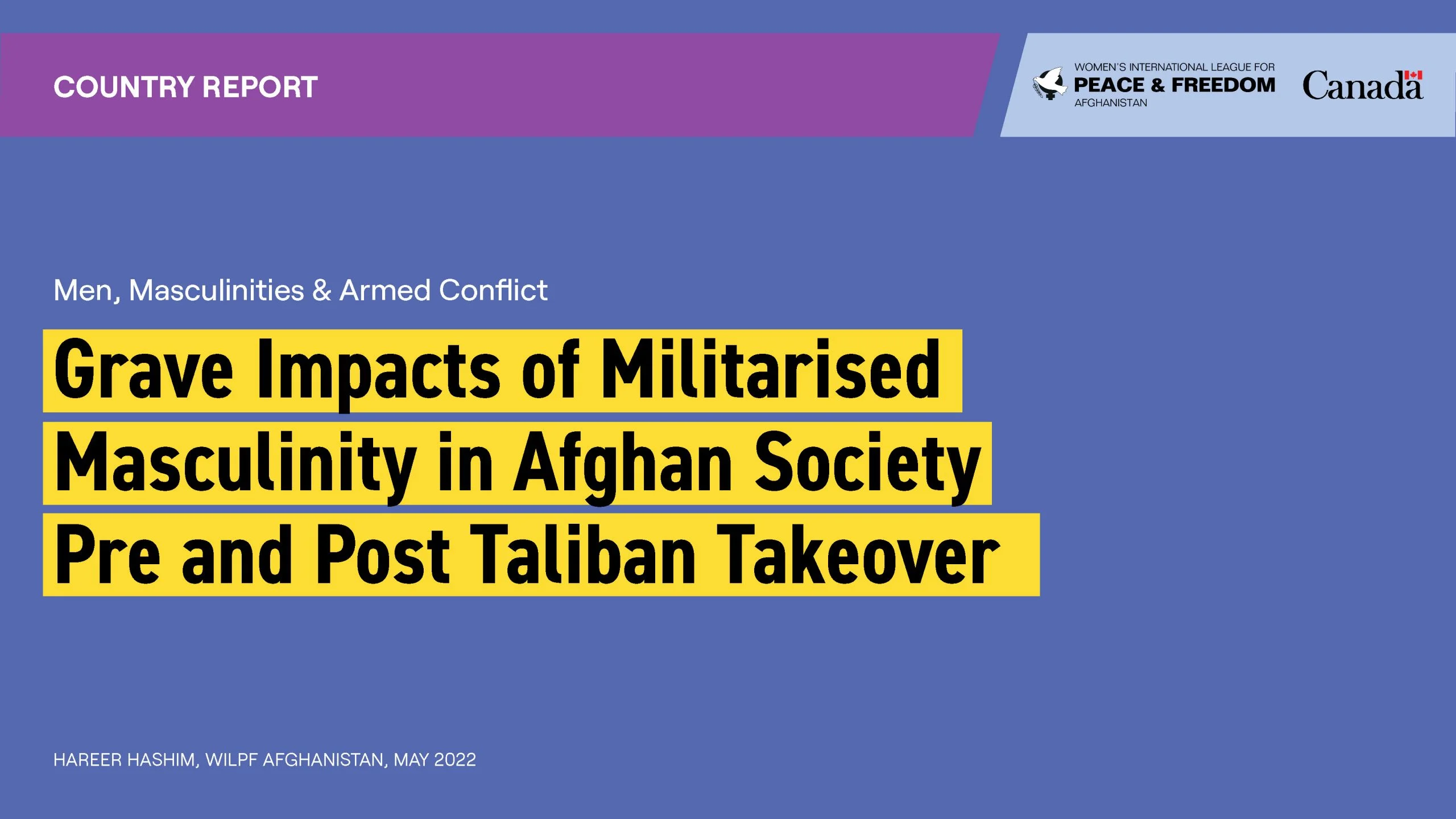 Men, Masculinities & Armed Conflict: Findings from a four-country study ...
